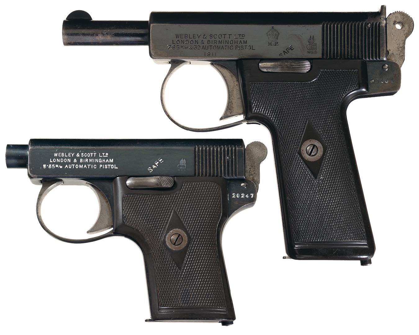 Two Webley & Scott Semi-Automatic Pistols | Rock Island Auction