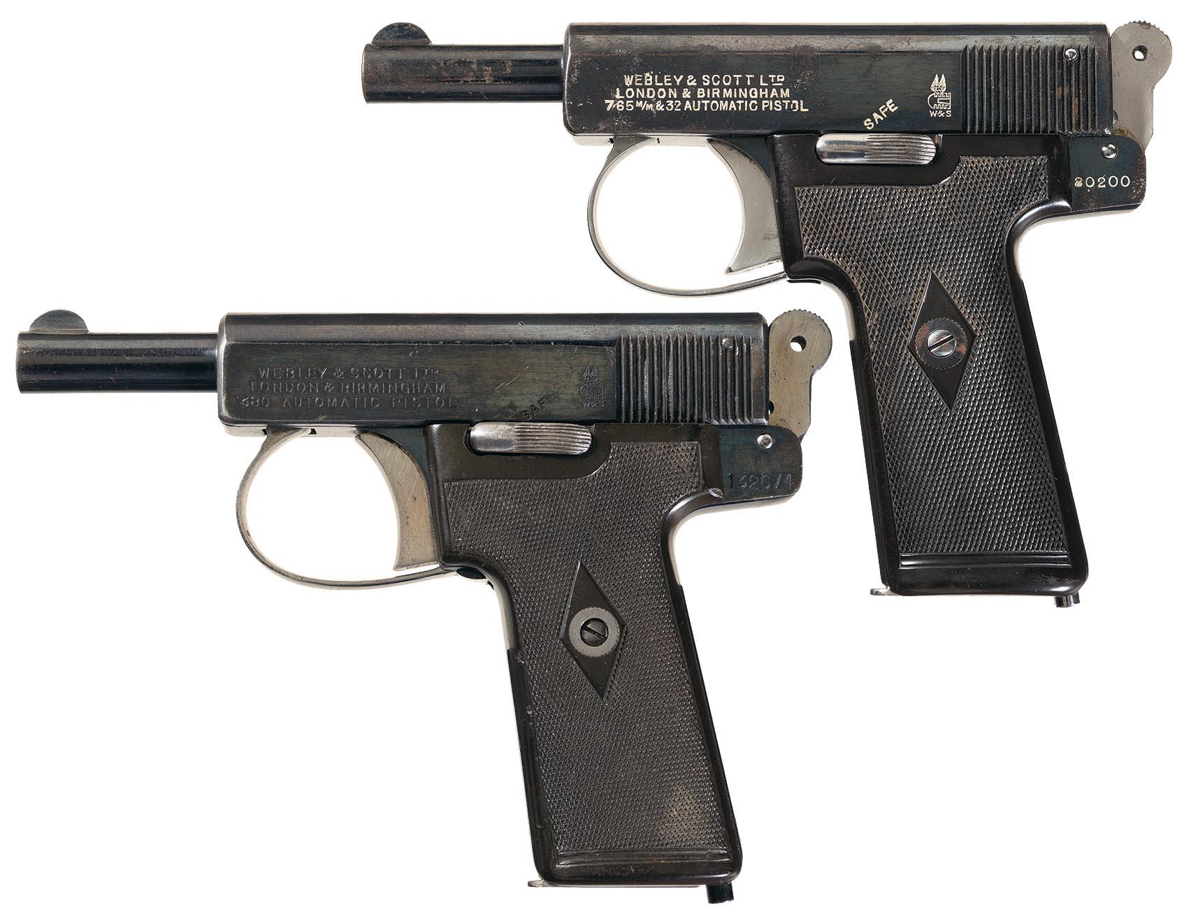 Two Webley & Scott Semi-Automatic Pistols | Rock Island Auction