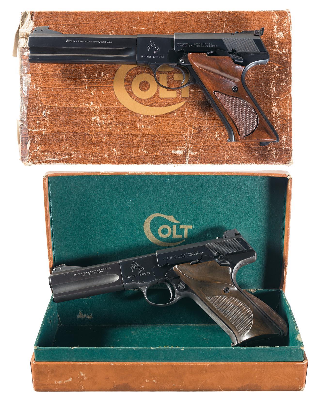 Two Colt Woodsman Match Target Semi-Automatic Pistols w/ Boxes | Rock ...