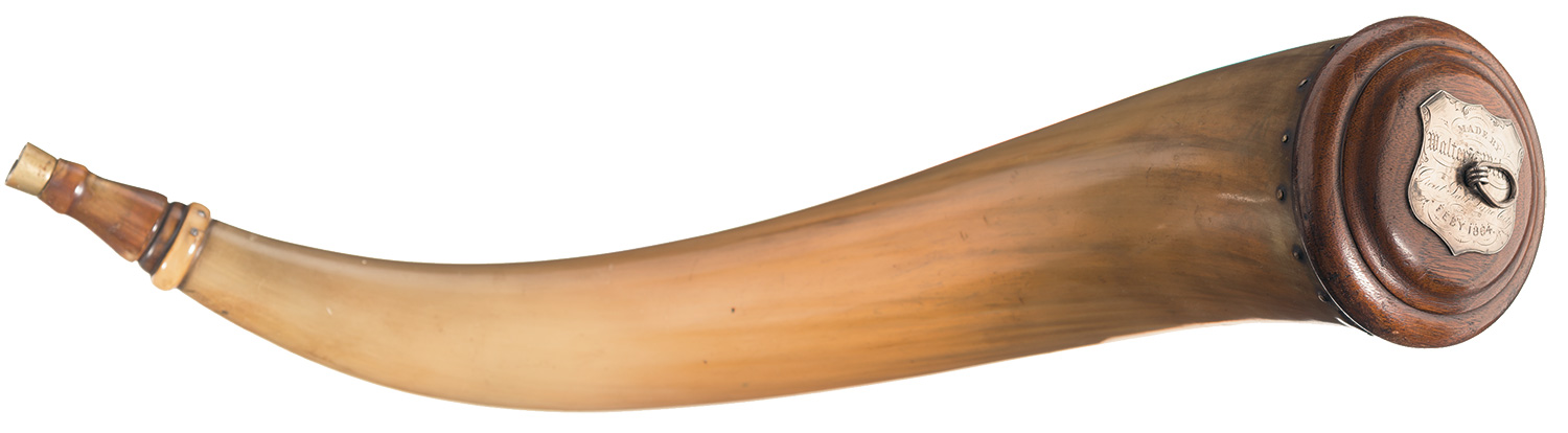 Identified Historical Mormon Large Powder Horn with Silver Plaqu | Rock ...