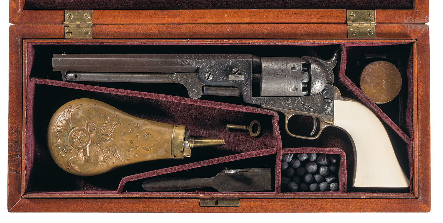 Factory Engraved Colt Model 1851 Navy Revolver with Case | Rock Island ...