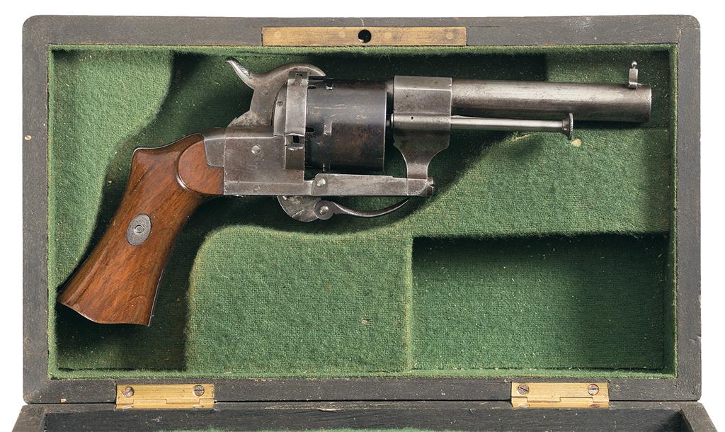 Lefaucheux Folding Trigger Pinfire Revolver with Case | Rock Island Auction