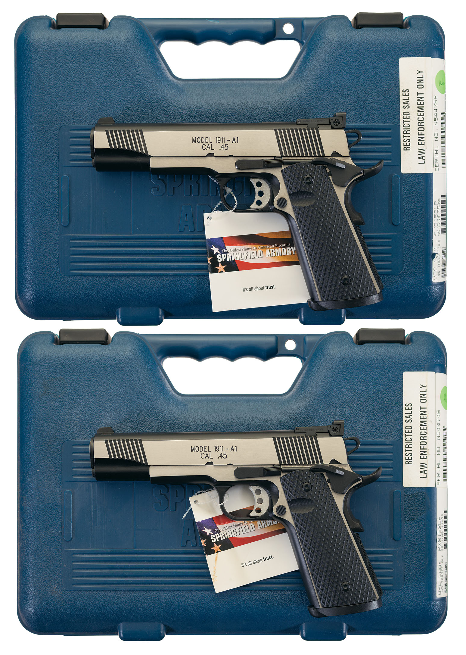 Two Springfield Armory Target Model 1911A1 Semi-Automatic Pistol | Rock ...