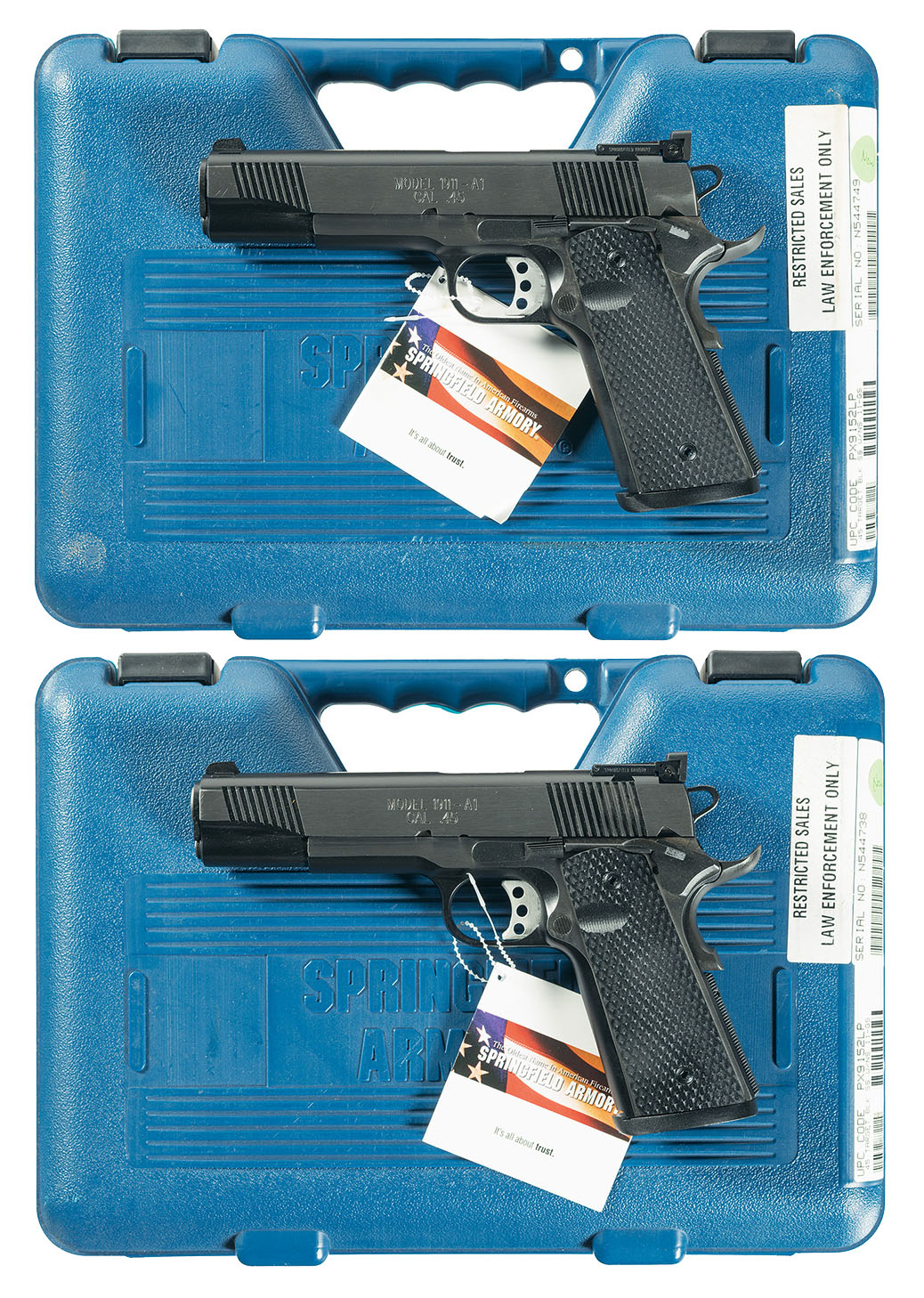 Two Springfield Armory Target Model 1911A1 Semi-Automatic Pistol | Rock ...