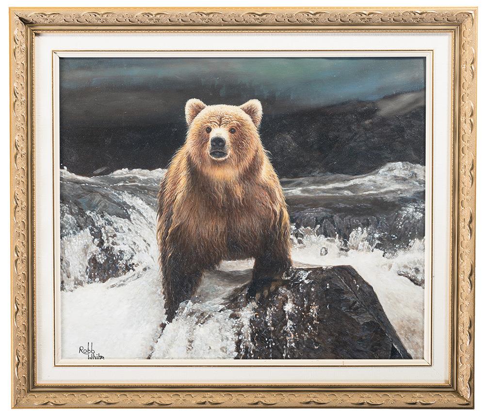 Oil on Canvas Painting of a 'Grizzly Bear' by Robb White | Rock Island ...