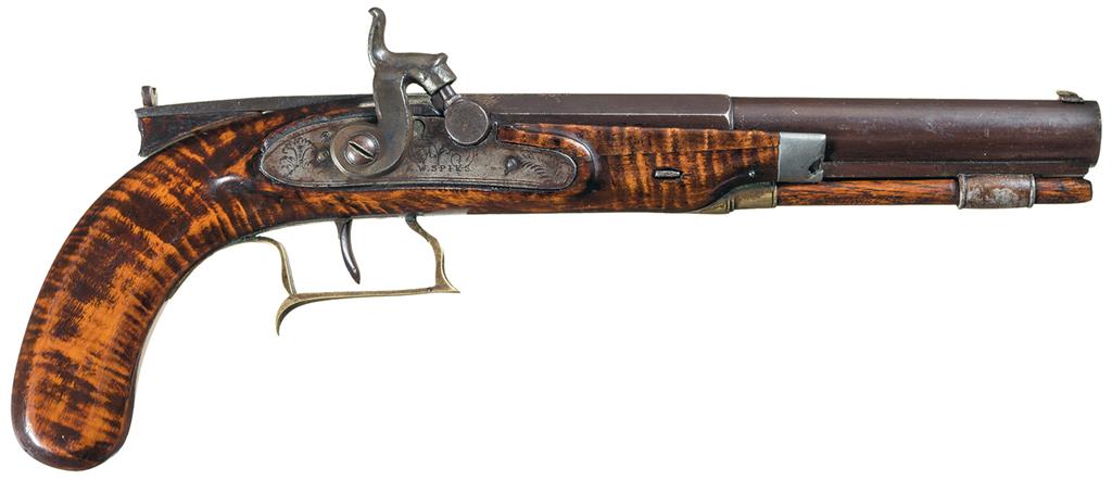 A.W. Spies Marked Kentucky Percussion Pistol | Rock Island Auction