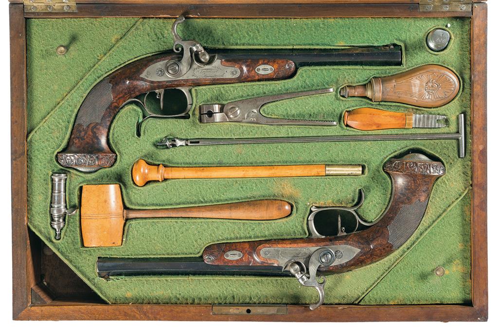 Cased Pair of French Dueling Pistols w/ Accessories | Rock Island Auction