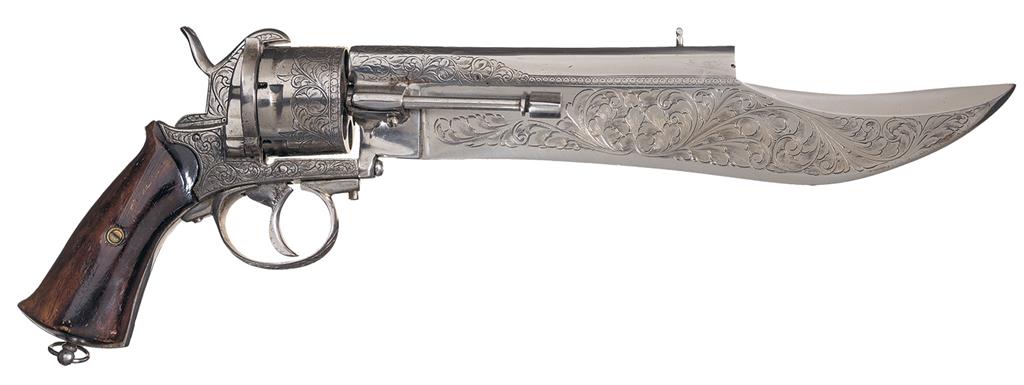 .36 bayoneted Elgin Patent Cutlass pistol. Only a couple hundred made ...