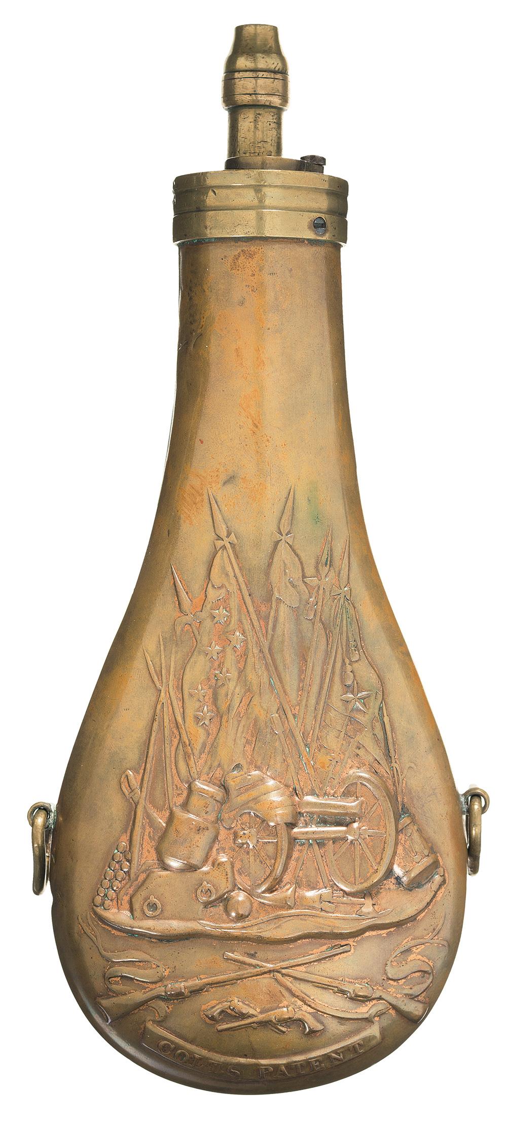 Incredibly Scarce Martially Inspected Colt Walker Powder Flask | Rock ...