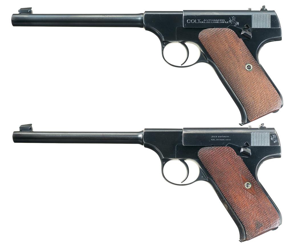 Collector's Lot of Two Pre-War Colt Pre-Woodsman Target Model Se | Rock ...