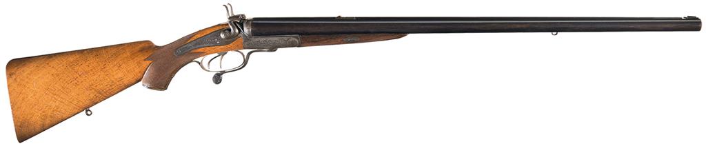 Engraved Adams & Company Double Barrel Back Action Hammer Rifle | Rock ...