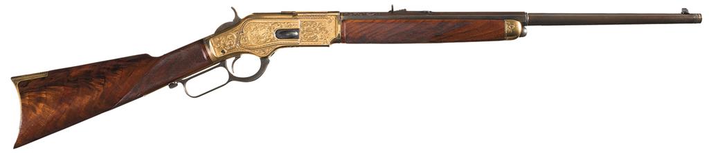 Custom Engraved and Gold Plated Winchester Model 1873 Rifle | Rock ...