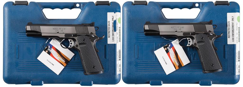 Two Springfield Armory Target Model 1911-A1 Semi-Automatic Pisto | Rock ...
