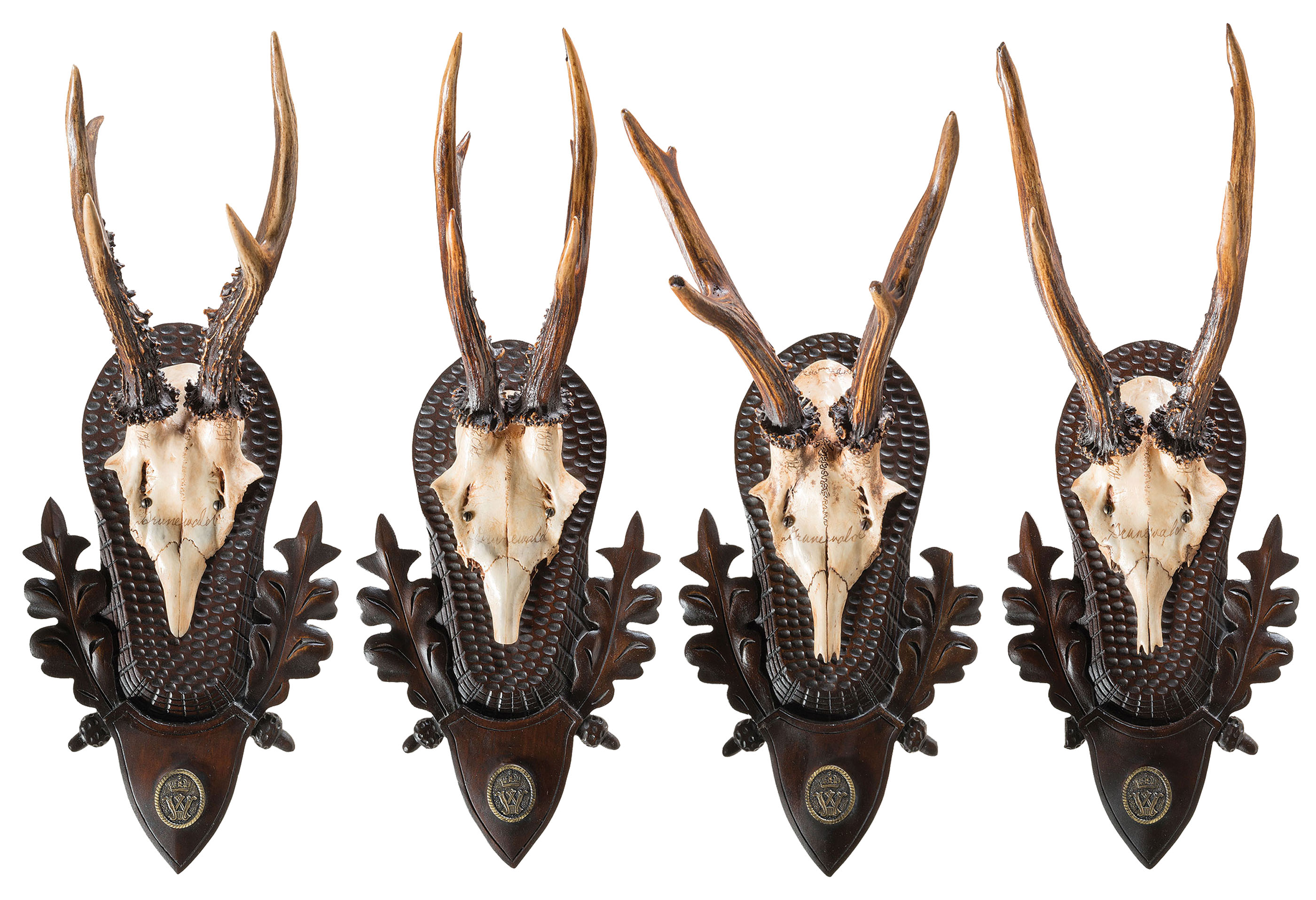 Four Roe Deer Full Cap European Wall Mounts From The Jagdschloss | Rock ...