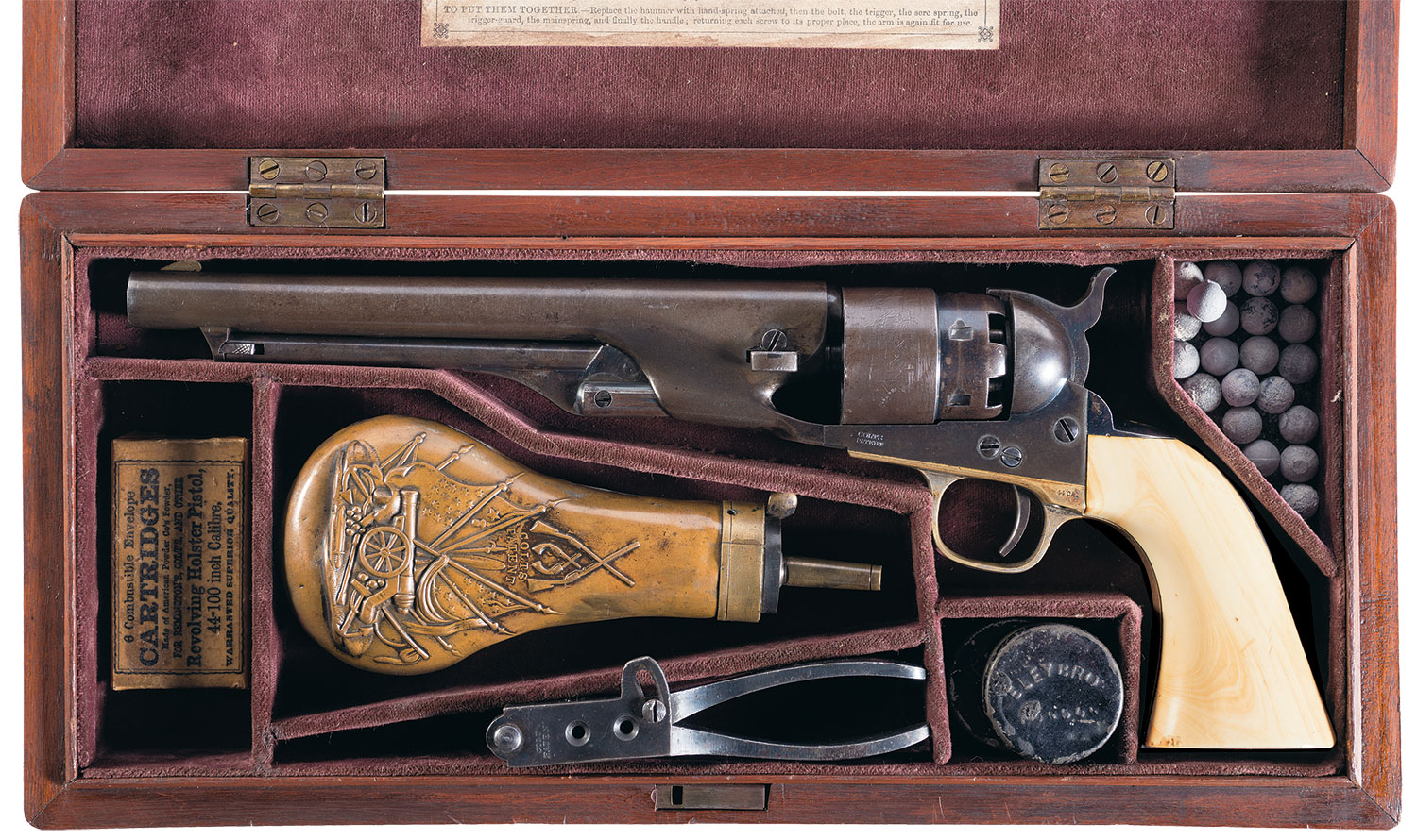 Cased Gold Inlaid Colt Model 1860 Army Percussion Revolver | Rock ...
