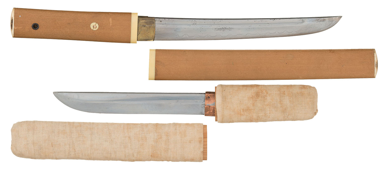 Two Japanese Tanto Knives with Shirasaya Mountings | Rock Island Auction