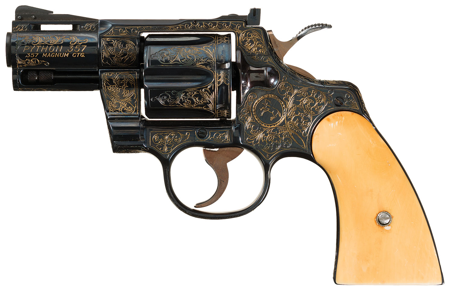 Engraved Colt Python Double Action Revolver with Holster | Rock Island ...