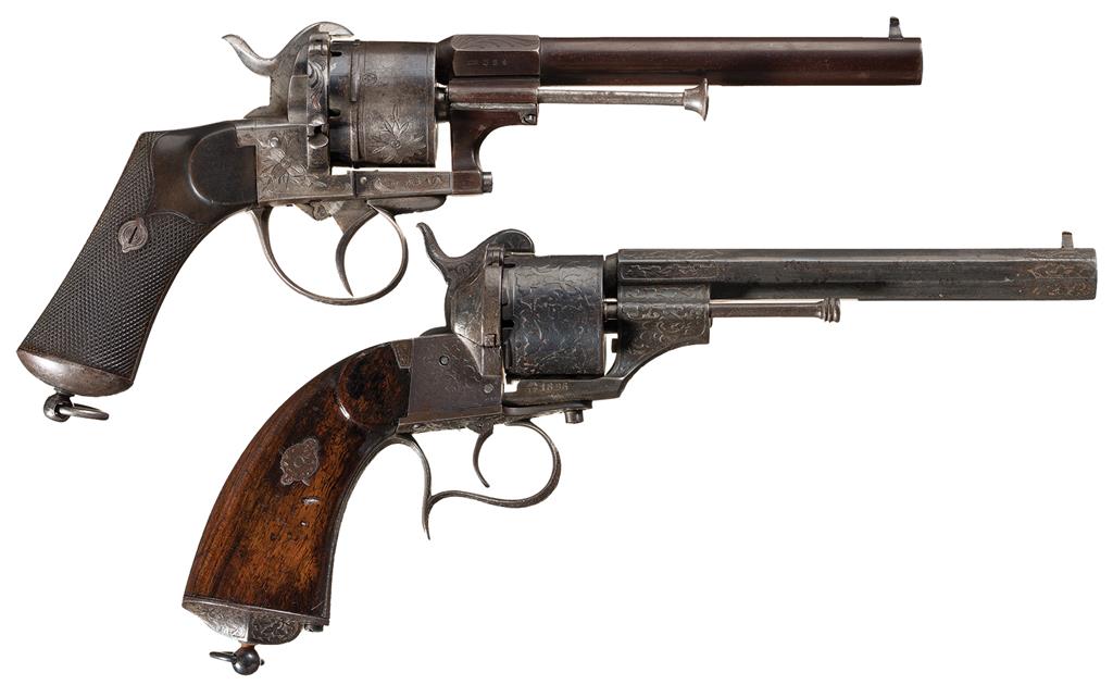 Two Lefaucheux Pinfire Revolvers w/ Ammunition | Rock Island Auction