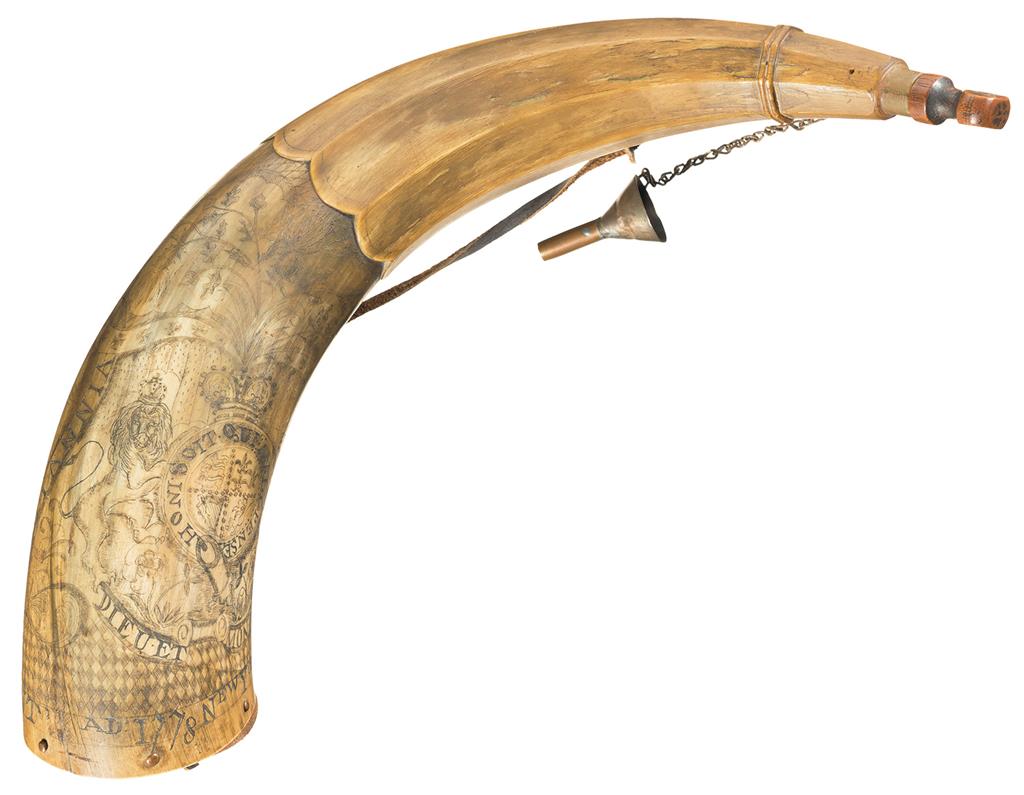 Historic 1778 Dated Large Naval Powder Horn with H.M.S. Good Int | Rock ...