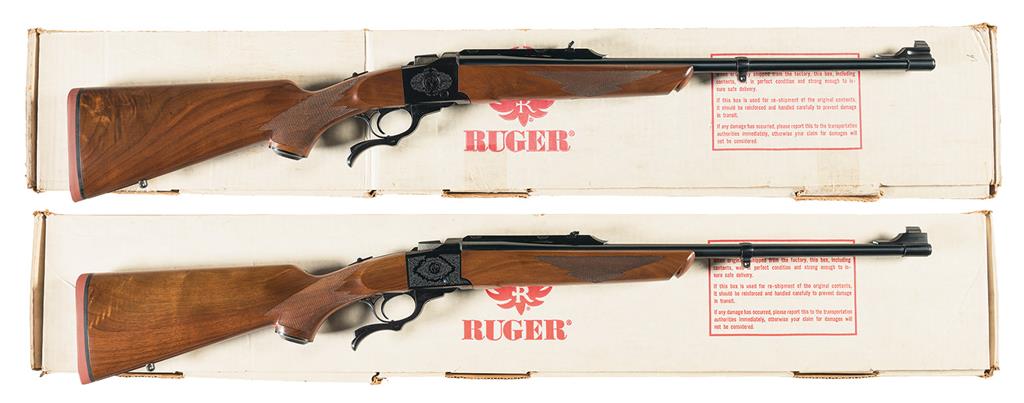 Two Engraved Ruger Model No. 1 Single Shot Rifles in .30-06 w/ B | Rock ...