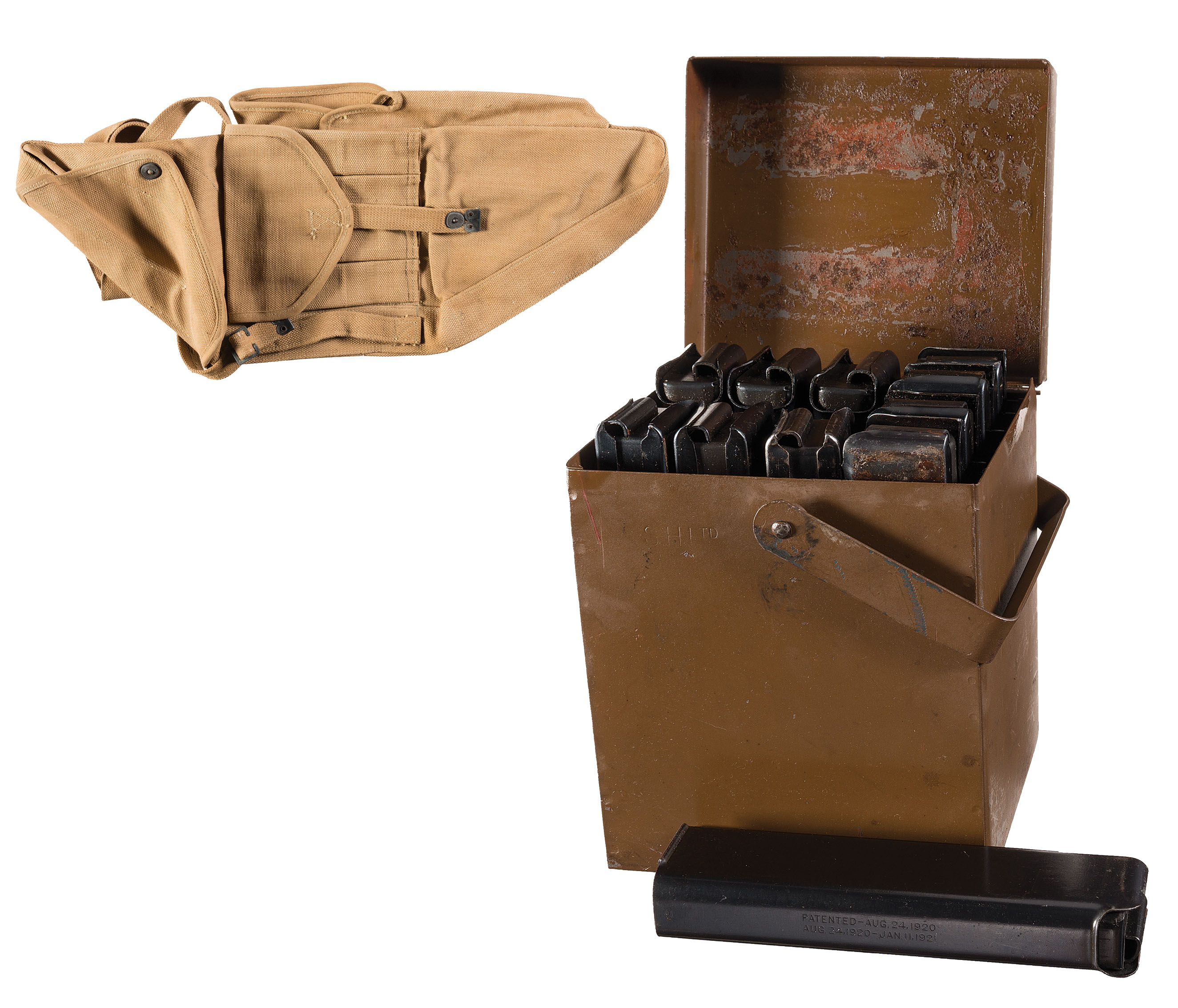 Thompson Sub-Machine Gun Accessories, Including Eleven Box Magaz | Rock ...
