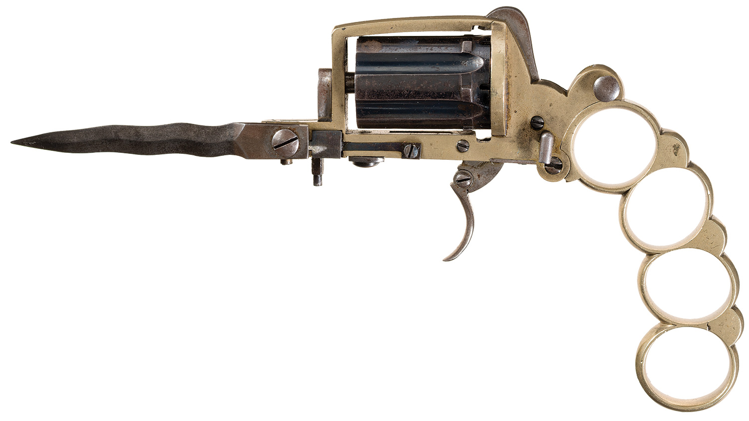 Very Fine Dolne Apache Pinfire Pocket Revolver with Knife | Rock Island ...