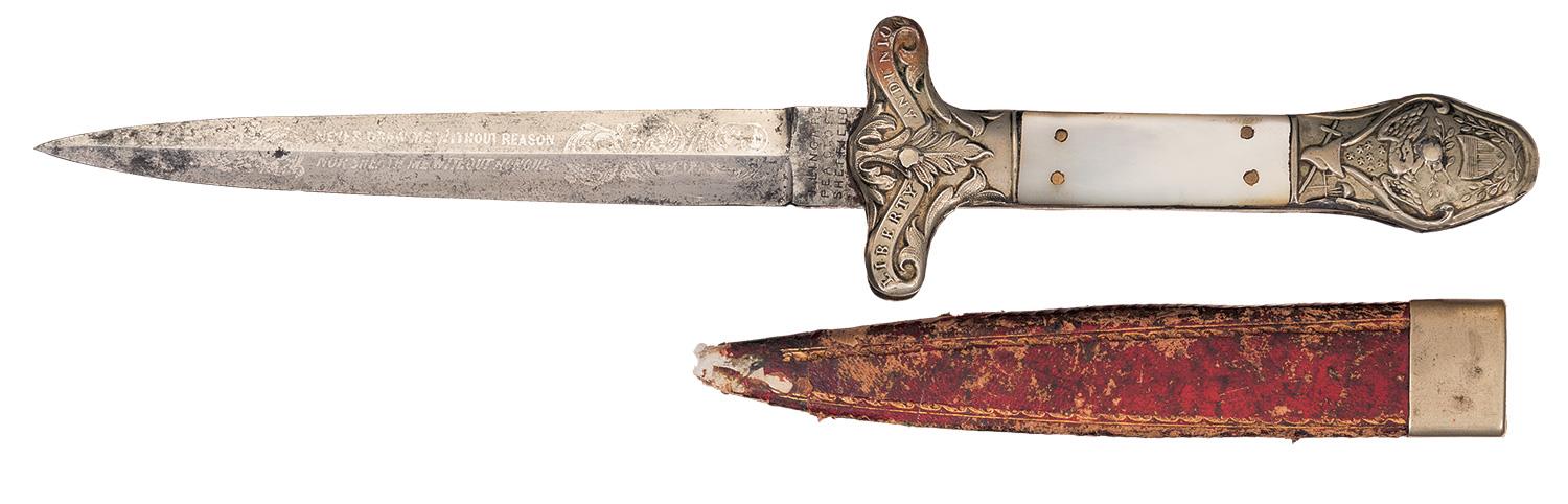 Fine J. Lingard Sheffield Dagger with Etched Blade and Sheath | Rock ...