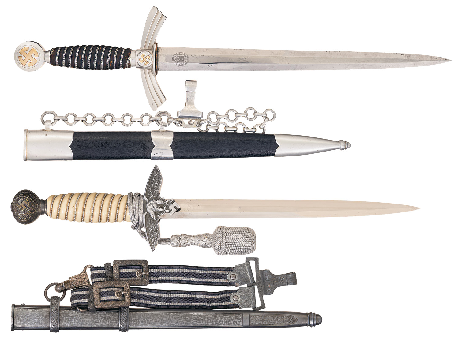 Two World War Two Nazi Luftwaffe Service Daggers with Sheaths an | Rock ...