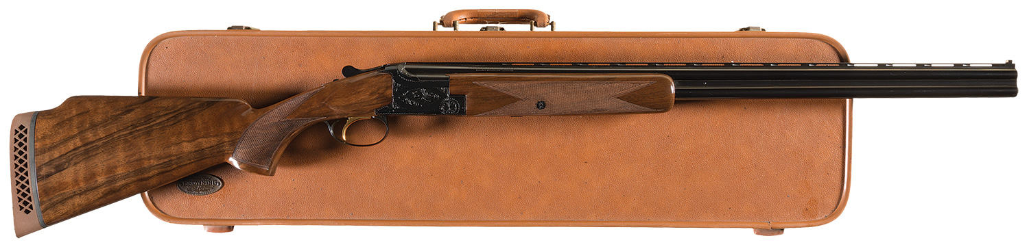 Engraved Belgian Browning Superposed 28 Gauge Shotgun with Case | Rock ...