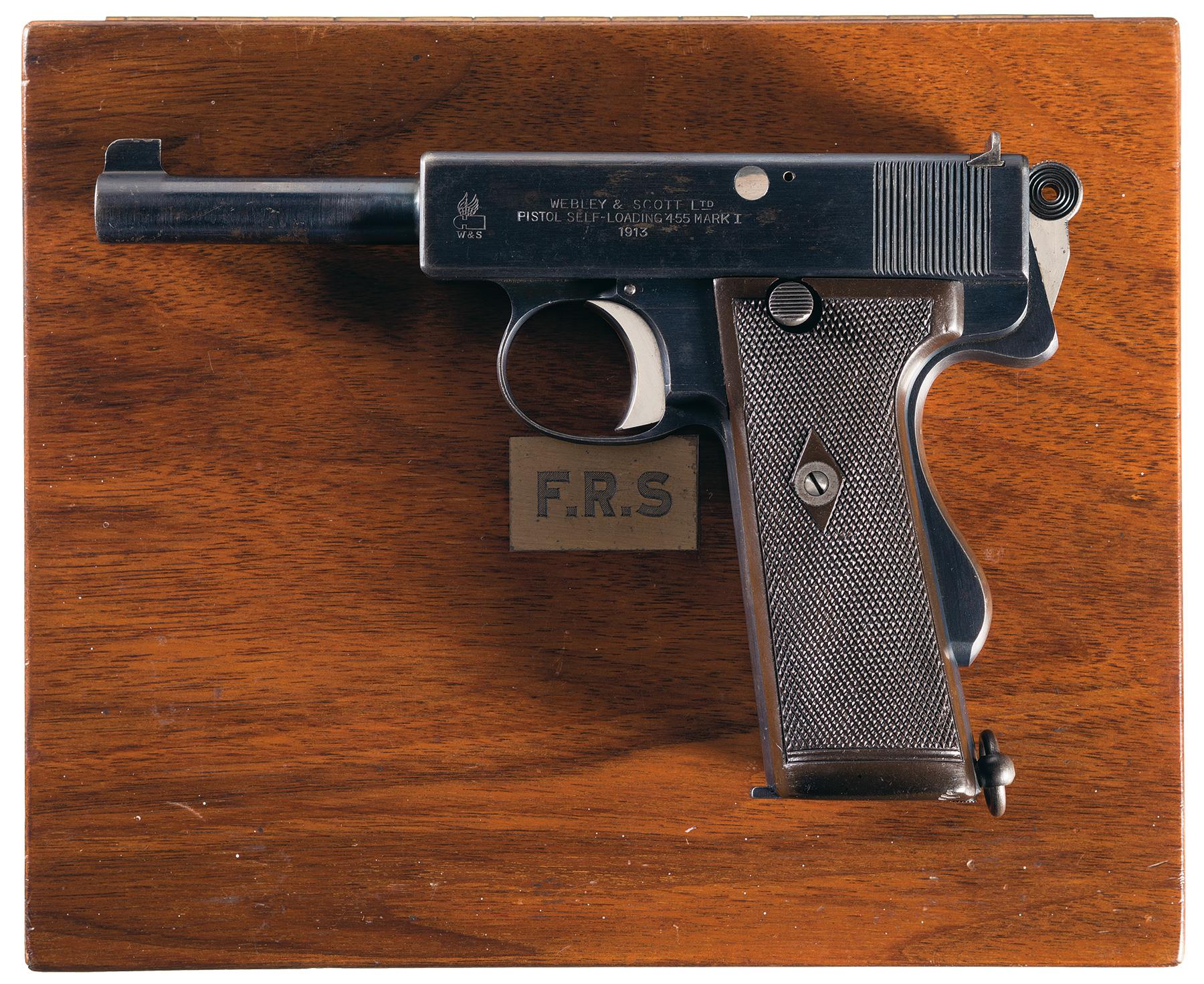 Webley & Scott Mark I Semi-Automatic Pistol with Case and Ammo | Rock ...