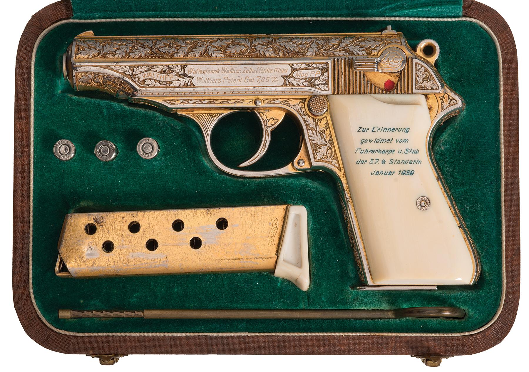 World War II Walther Engraved Gold Plated Walther PP 'SS' Pistol | Rock ...