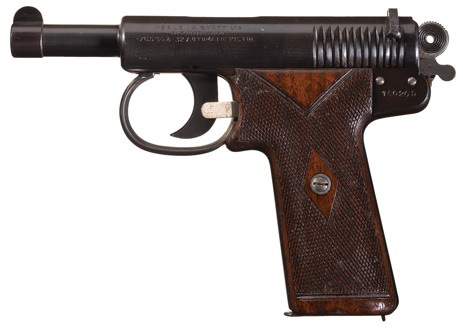 Early Pattern Webley & Scott Model 1905 Semi-Automatic Pistol | Rock ...