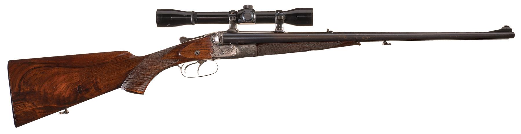Fine Engraved Otto Bock Double Rifle with Scope | Rock Island Auction