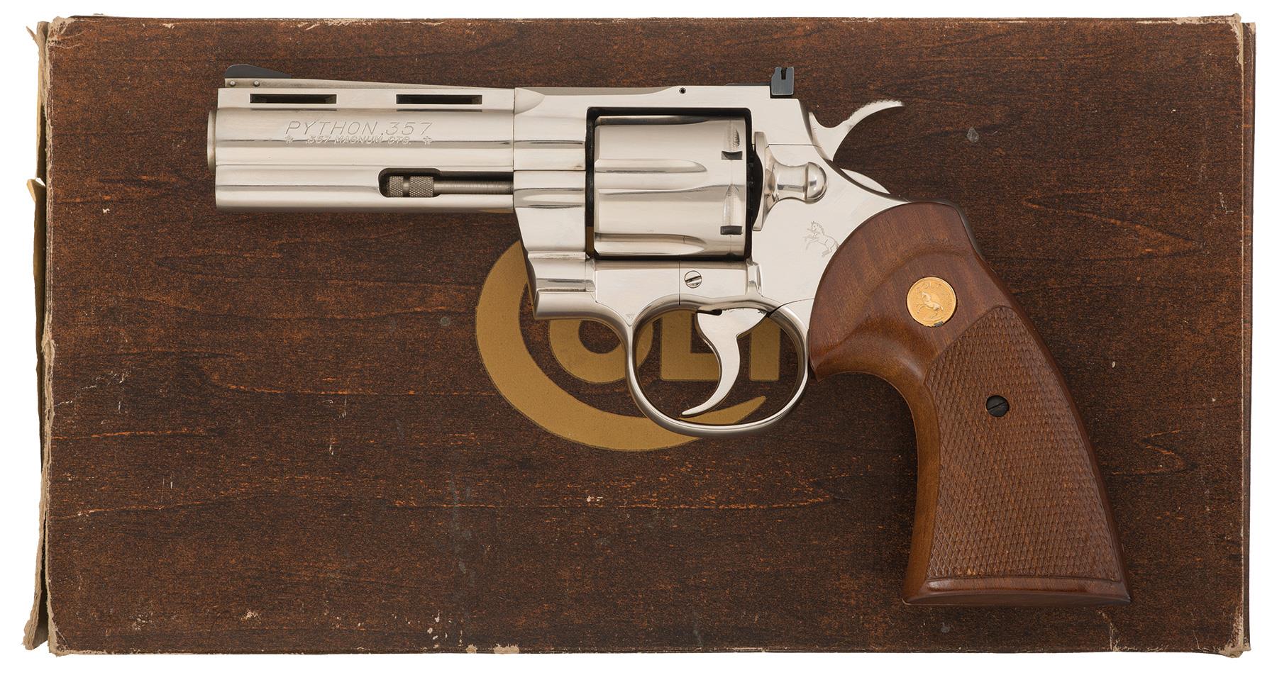 Nickel Colt Python Double Action Revolver with Box | Rock Island Auction