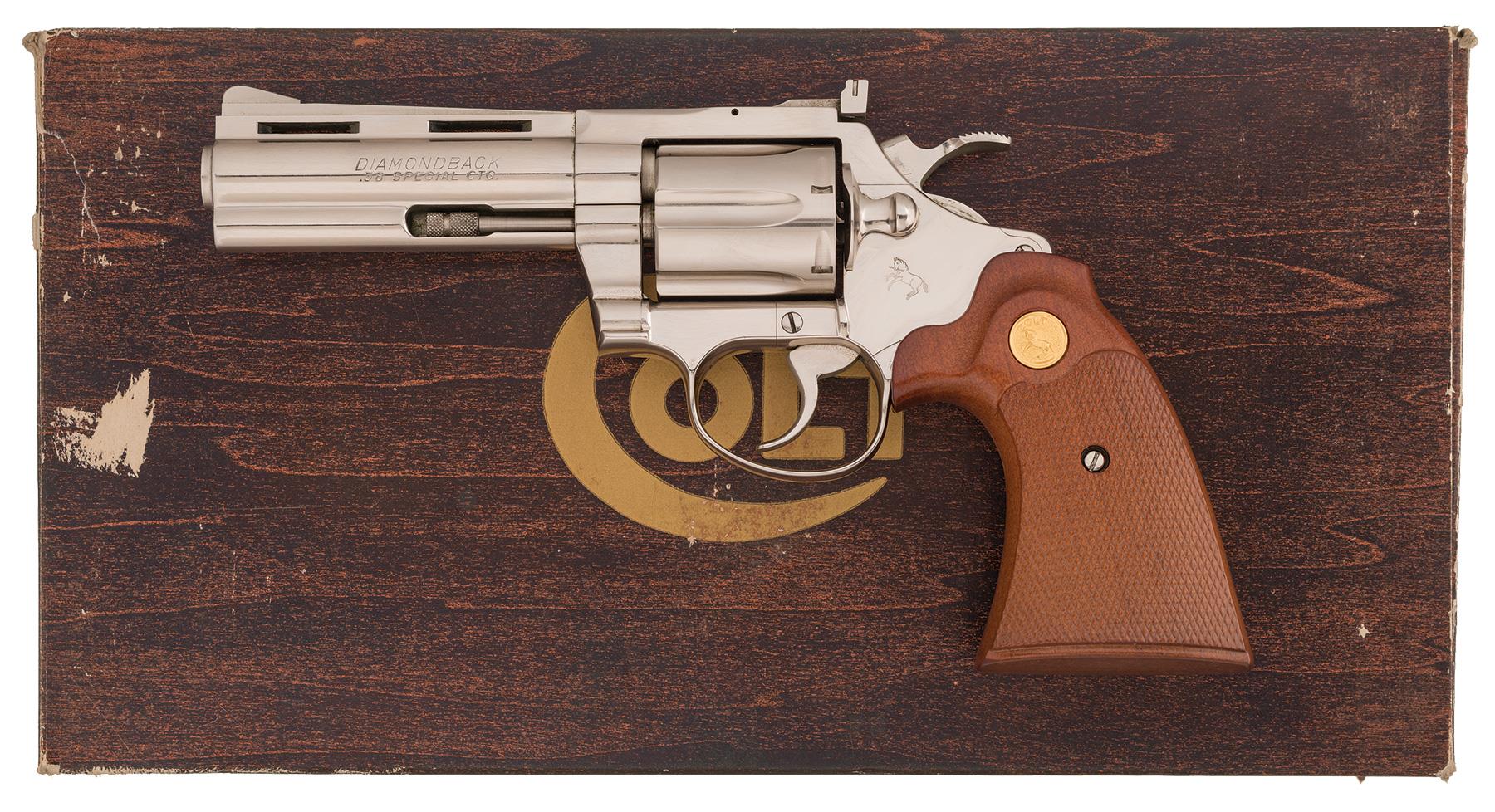 Nickel Finish Colt Diamondback Double Action Revolver | Rock Island Auction