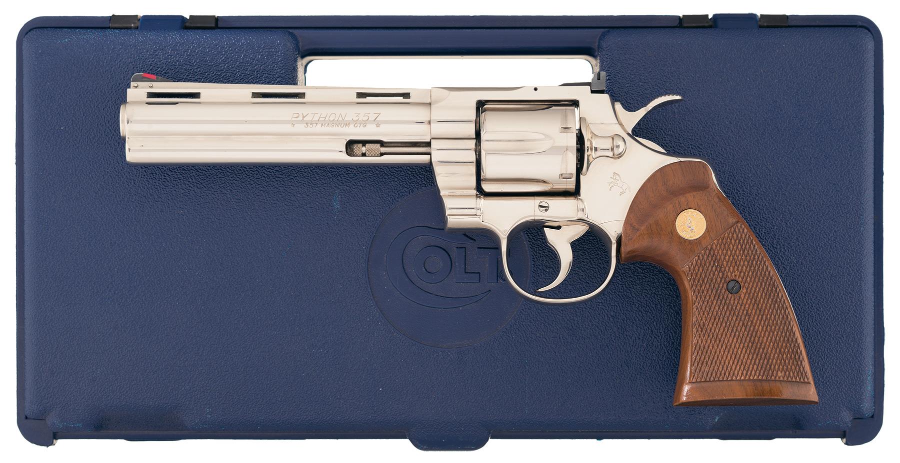 Colt Python Revolver, 6 Inch Barrel, Nickel | Rock Island Auction