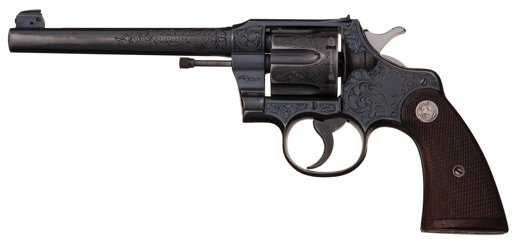 Factory Engraved Colt Officers Model Target Revolver | Rock Island Auction