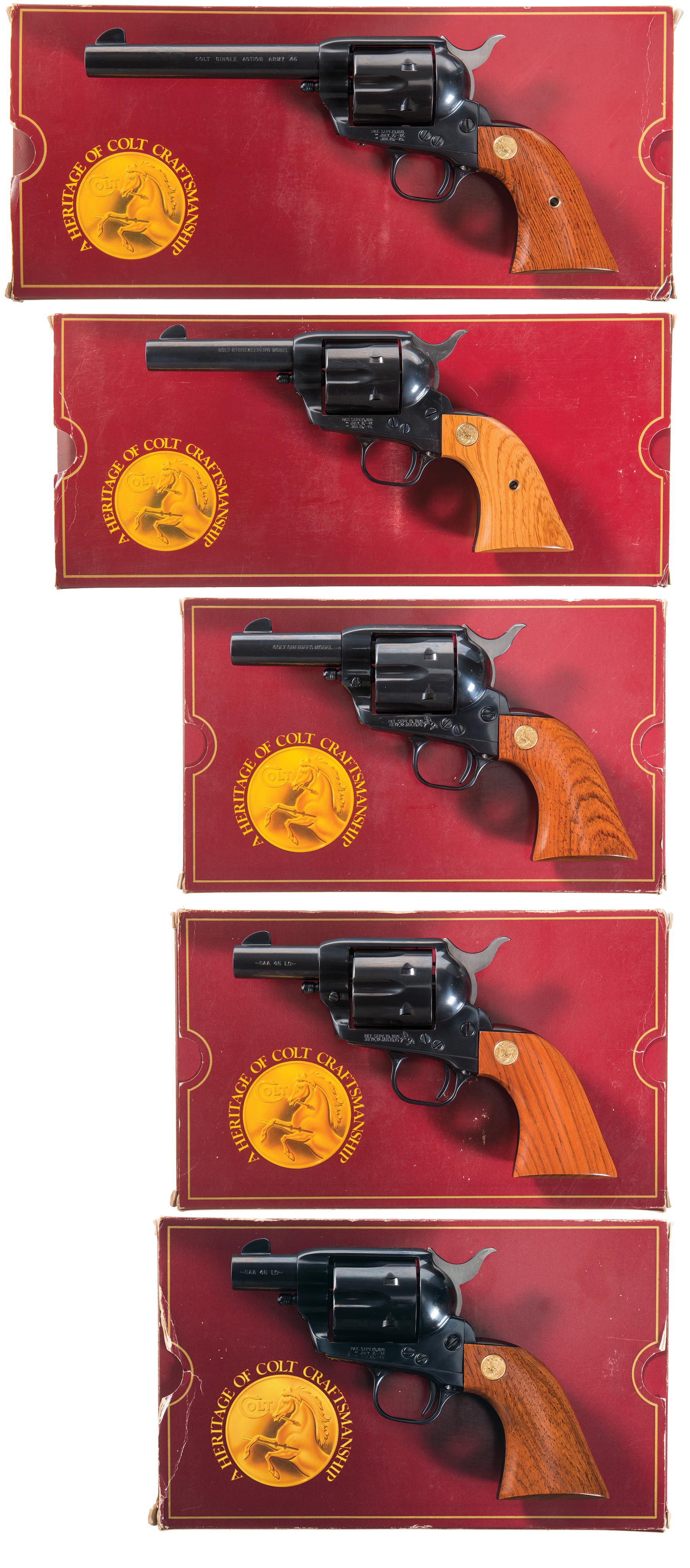 Matched Set of Five Colt Sheriff's Edition SAA Revolvers | Rock Island ...