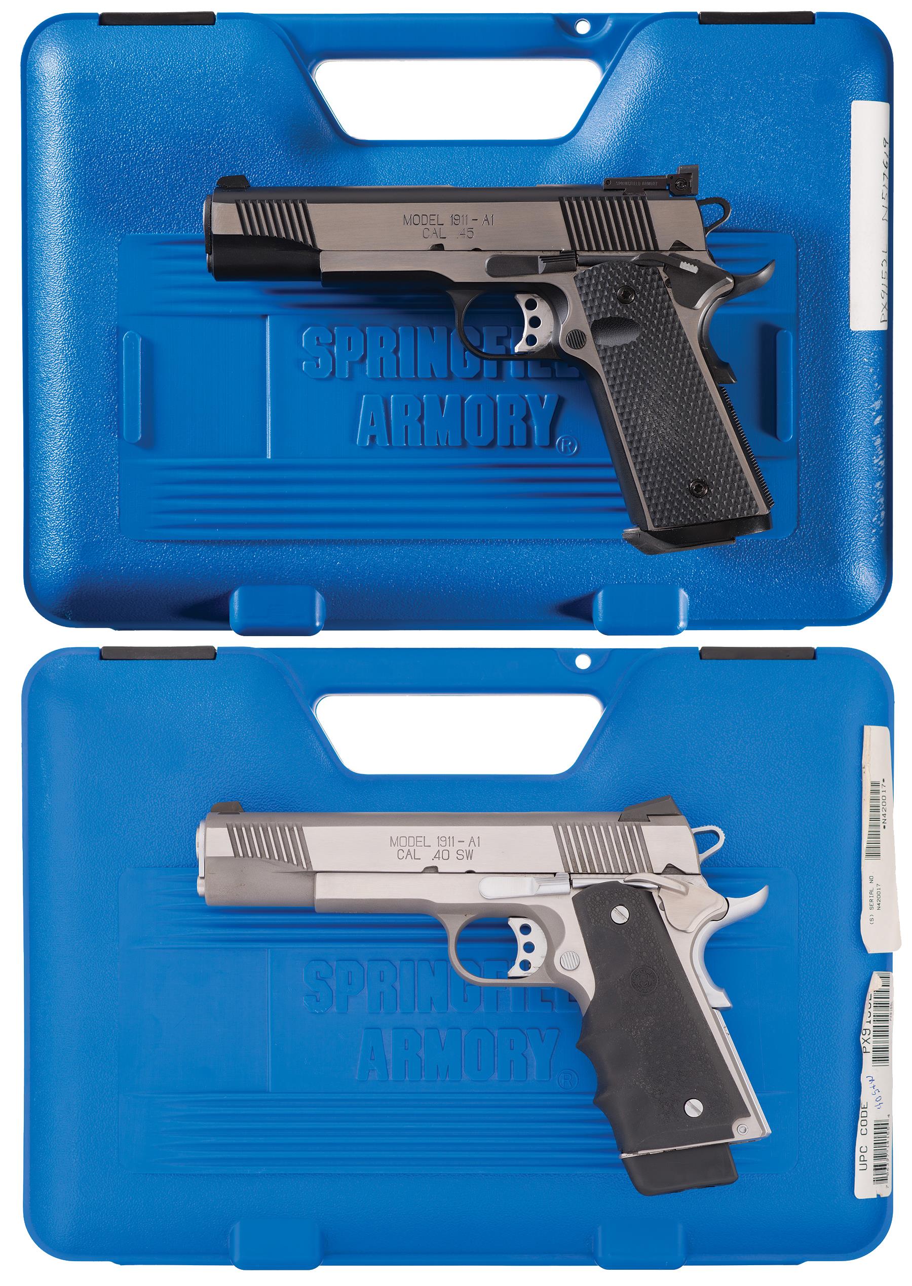 Two Springfield Armory Semi-Automatic Pistols with Cases | Rock Island ...