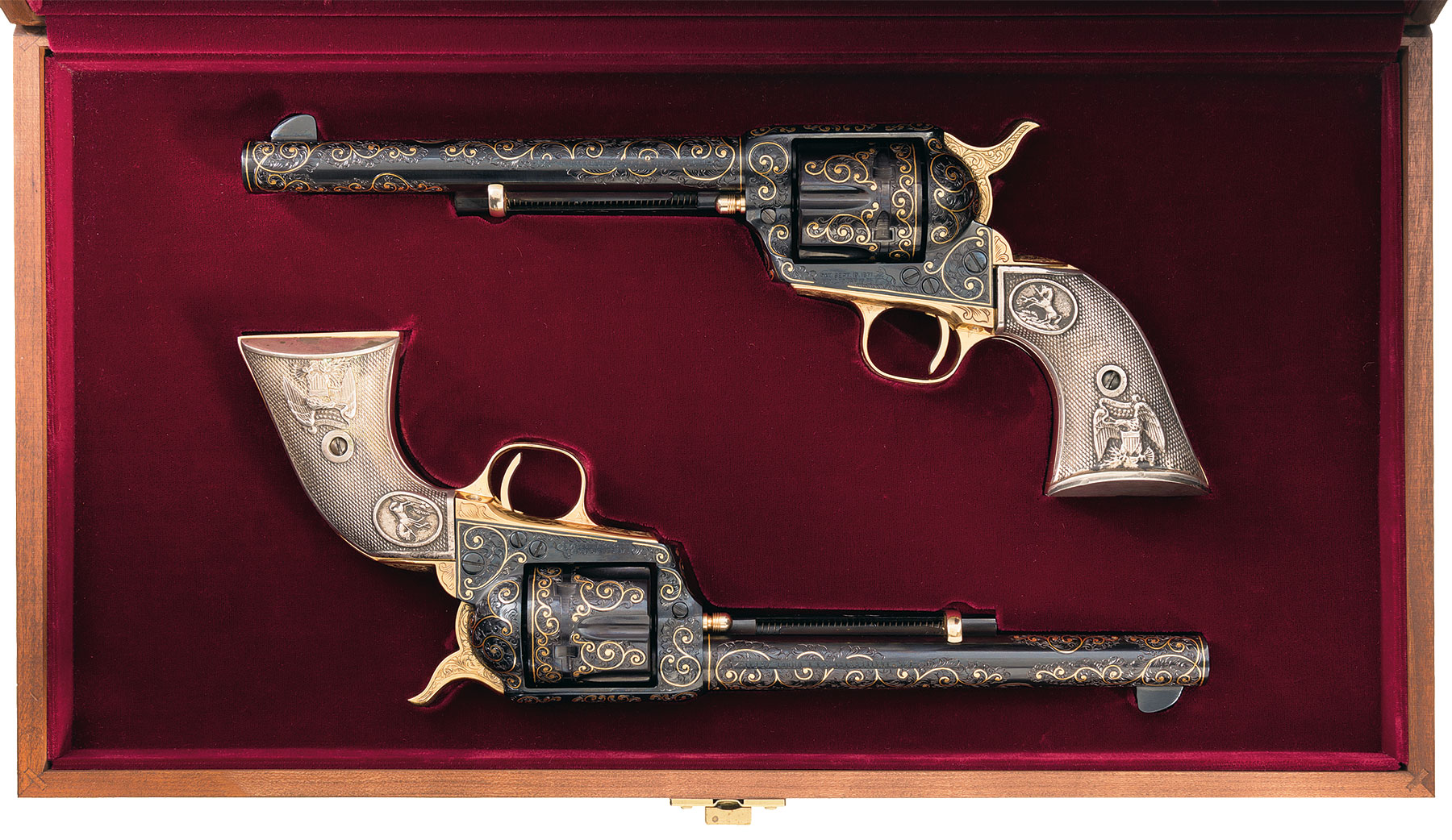 Two L. Kelly Engraved Gold Inlaid Colt Single Action Revolvers | Rock ...