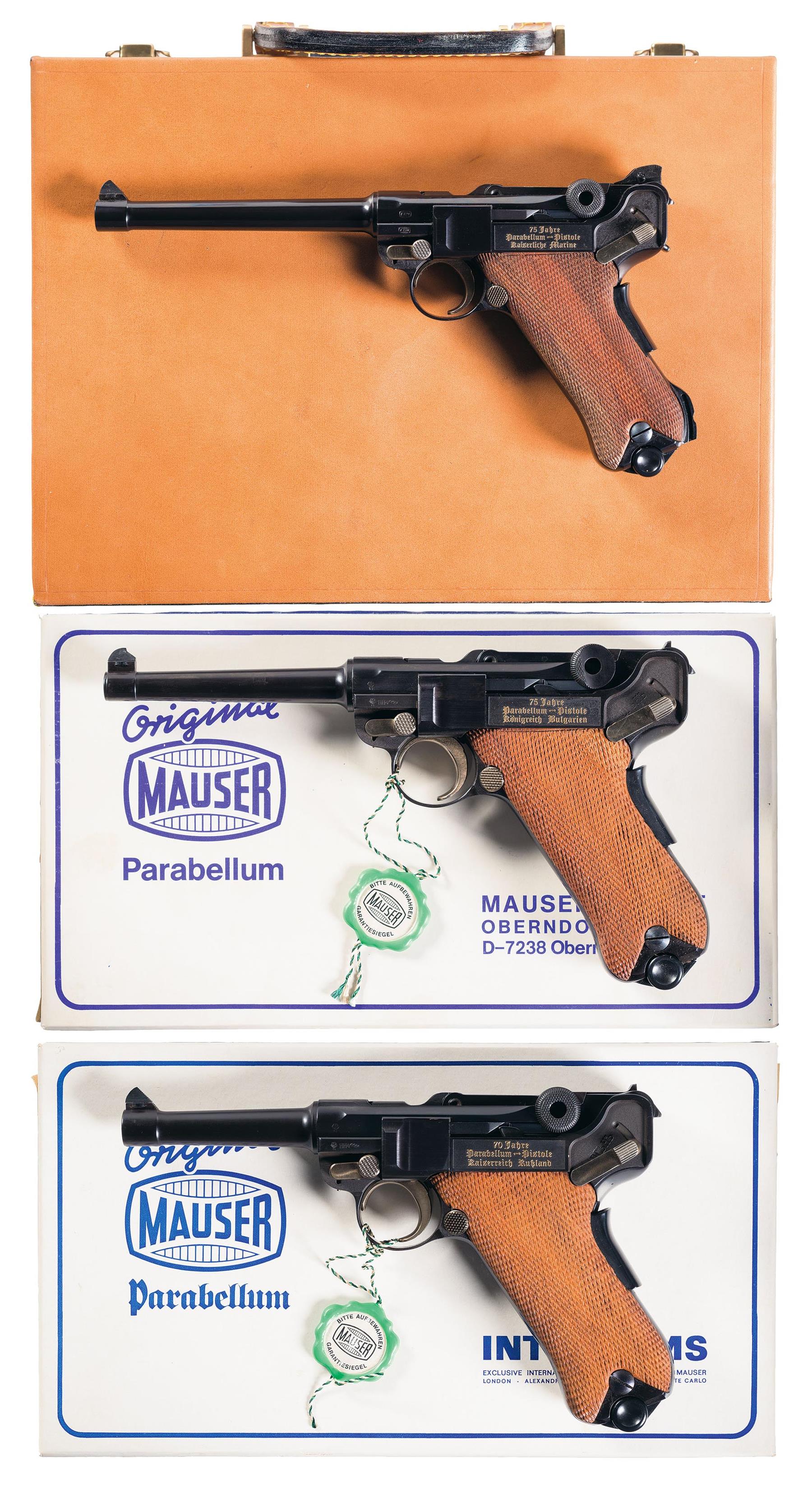 Three Commemorative Mauser Luger Semi-Automatic Pistols | Rock Island ...