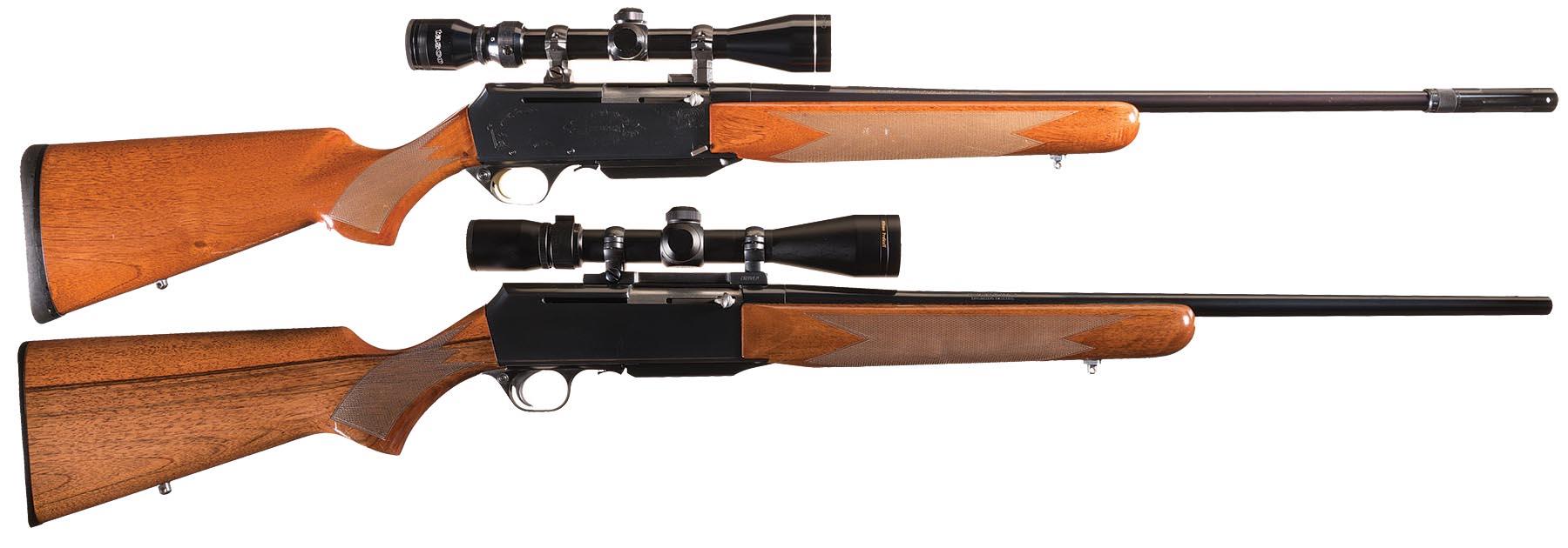 Two Scoped Belgian Browning Semi-Automatic Rifles | Rock Island Auction