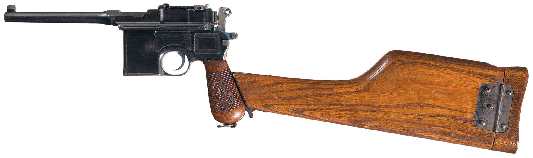 Red Nine Mauser Broomhandle Pistol with Stock | Rock Island Auction