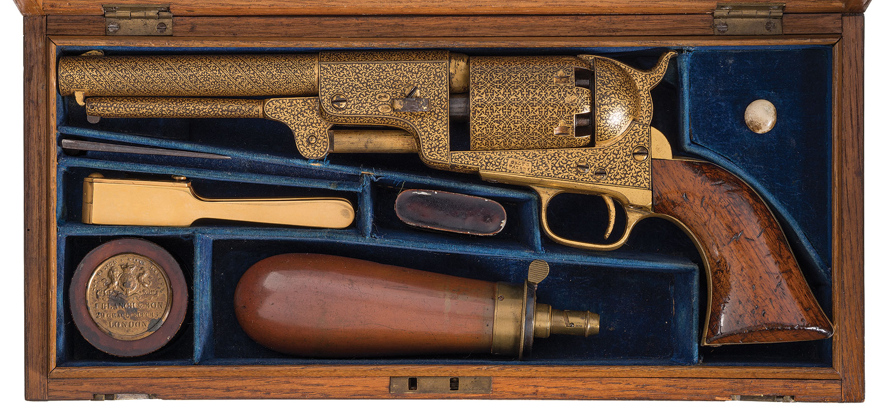 Damascene Colt Third Model Hartford London Dragoon Revolver | Rock ...