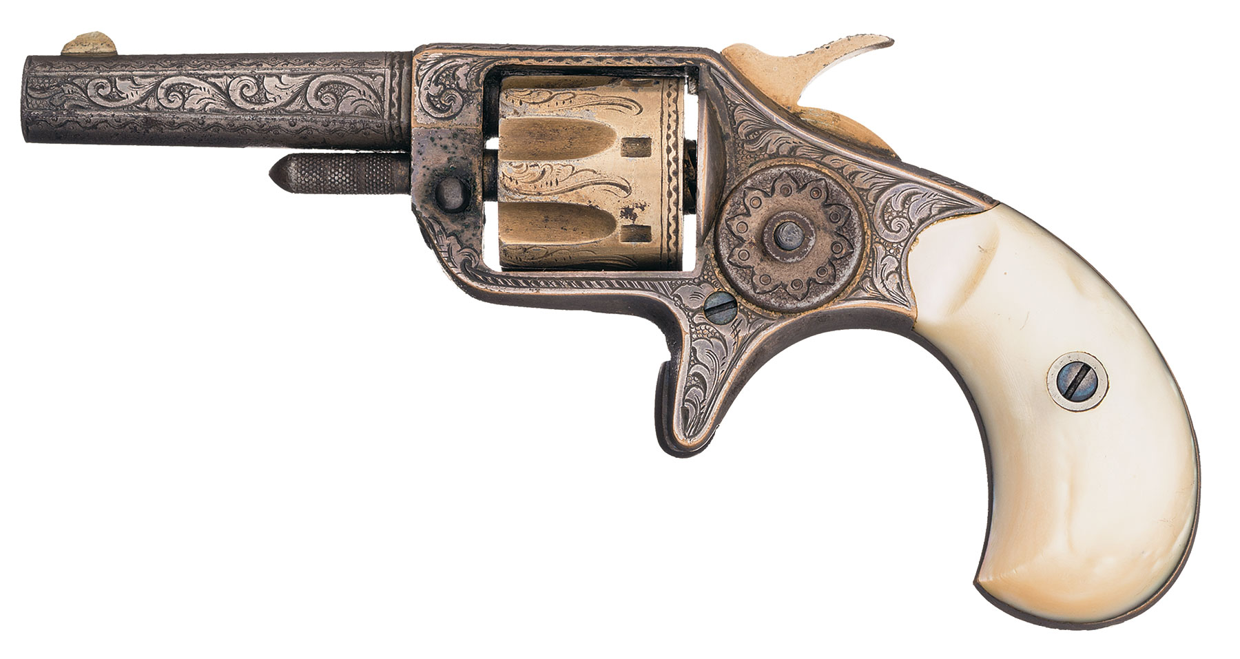 Engraved and Gold and Silver Plated Colt New Line .22 Revolver | Rock ...