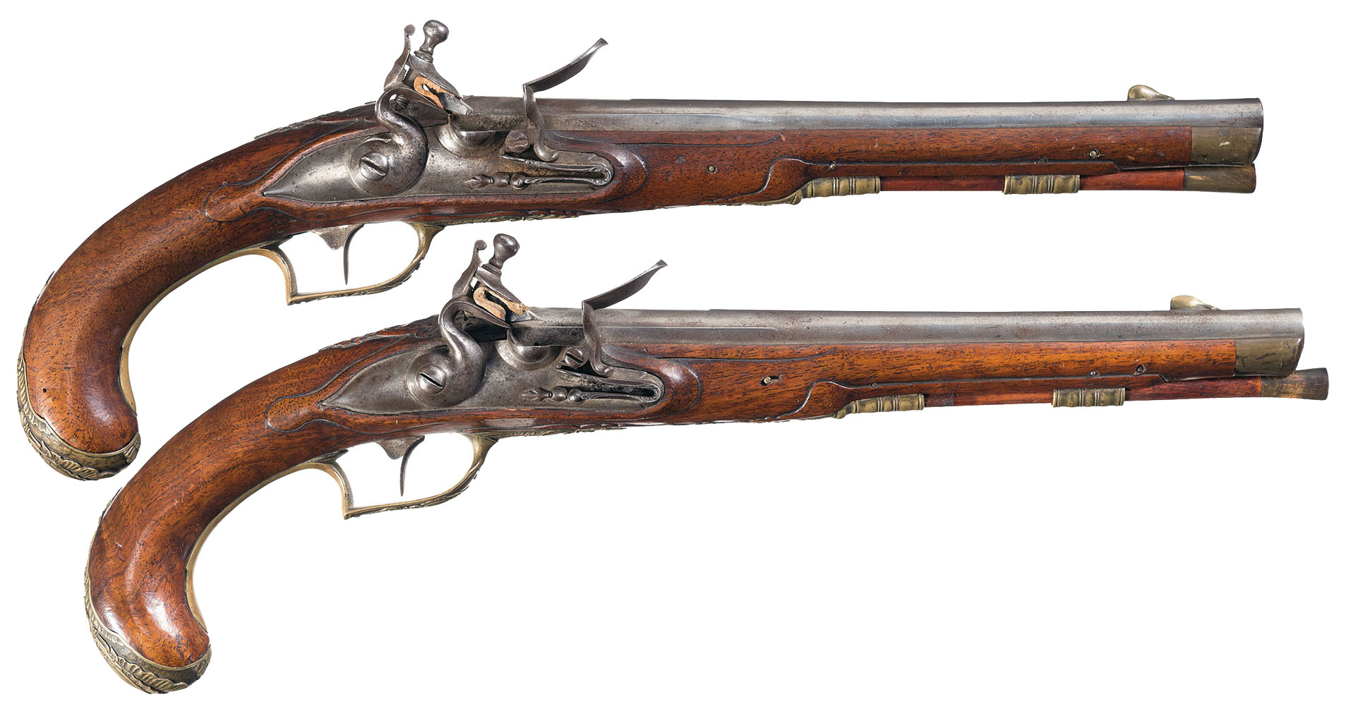 Ornate Pair of Germanic Flintlock Horse Pistols | Rock Island Auction