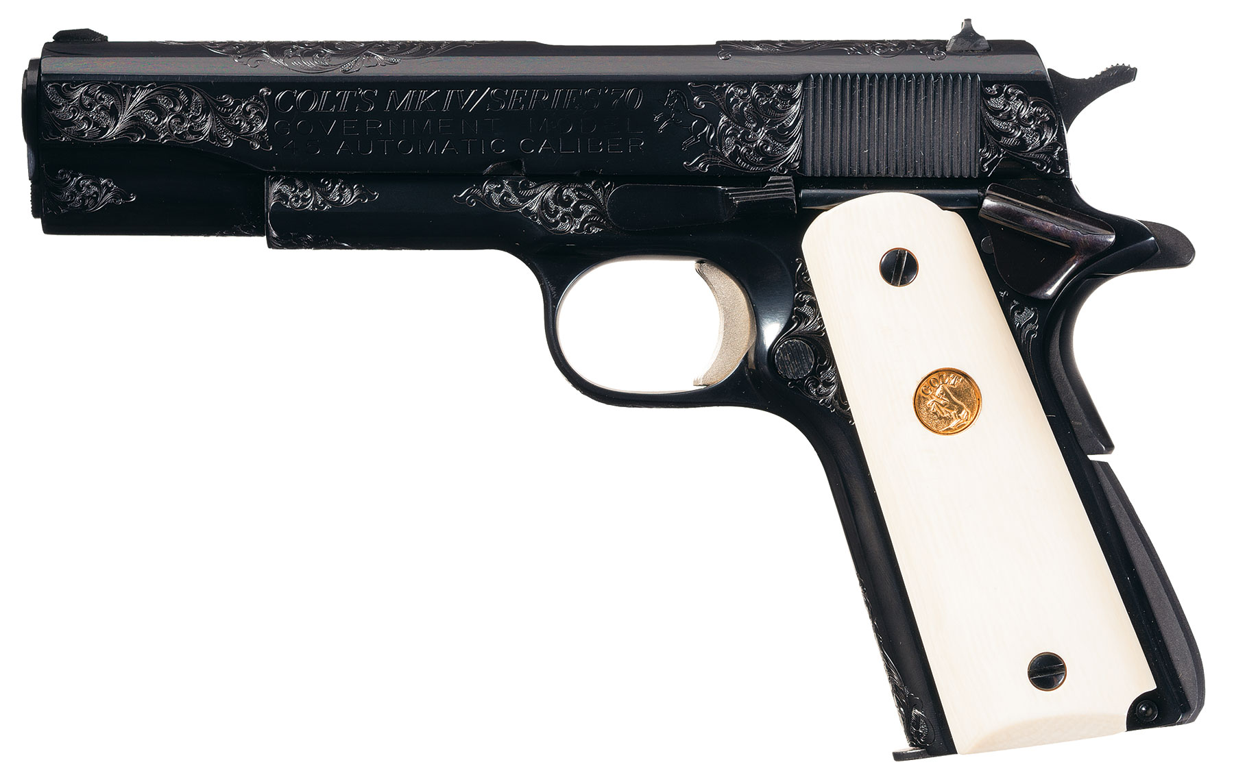 George Spring Engraved Colt MK IV Series 70 Pistol with Letter | Rock ...