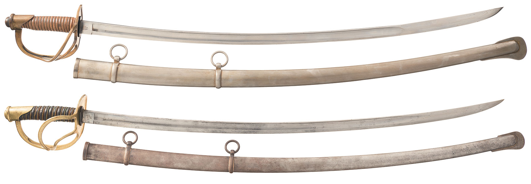 Two American 1860 Pattern Light Cavalry Swords with Scabbards | Rock ...