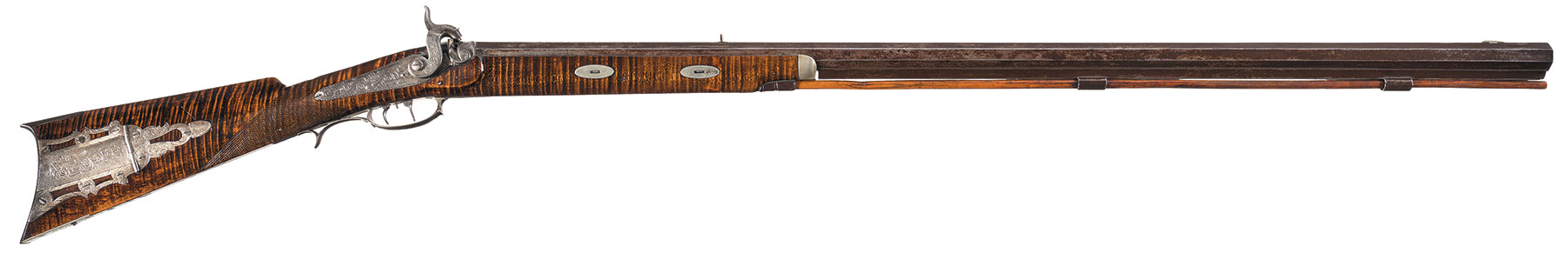 Engraved Tryon Philadelphia Marked Back Action Plains Rifle | Rock ...