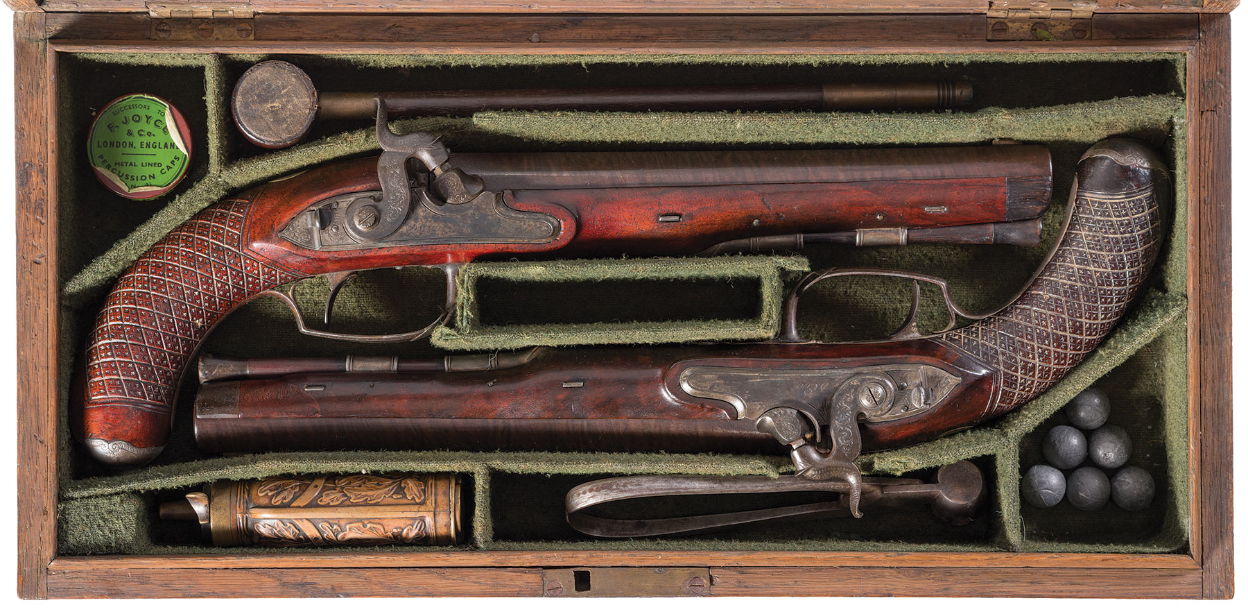 Cased Pair of Durs Egg Percussion Pistols with Accessories | Rock ... Cased Pair of Durs Egg Percussion Pistols with Accessories | Rock ...